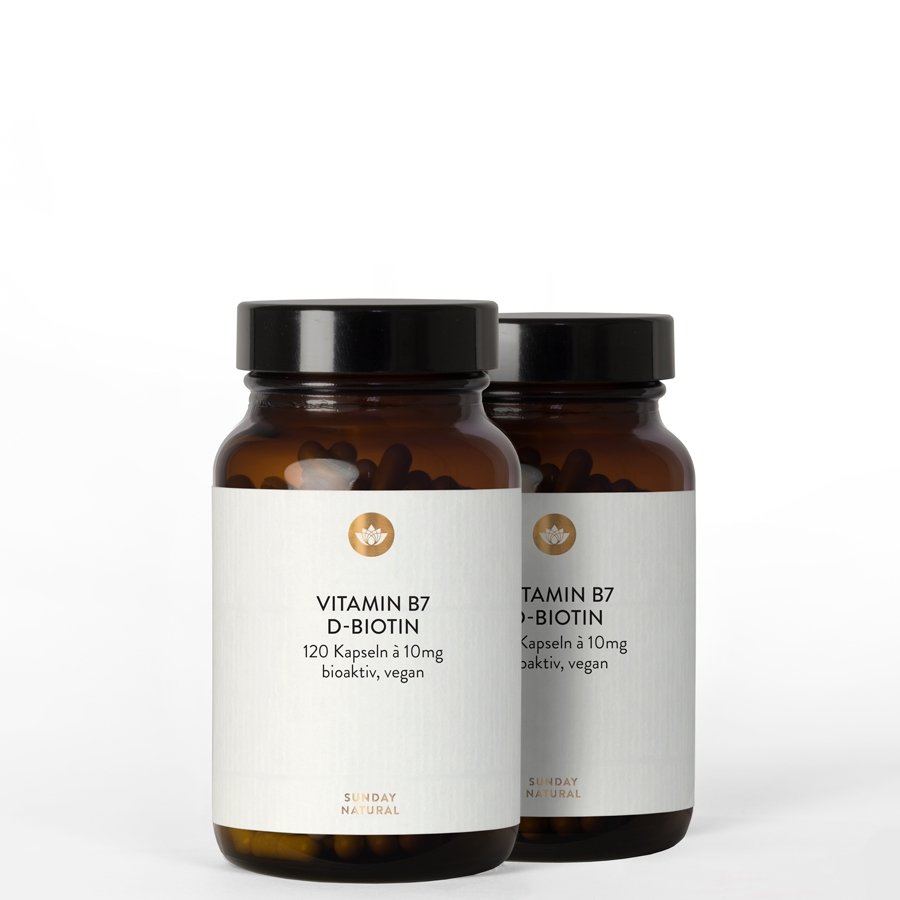 Biotin natürlich Set 2x Kapseln 10.000mcg hochdosiert mit gekeimtem ...