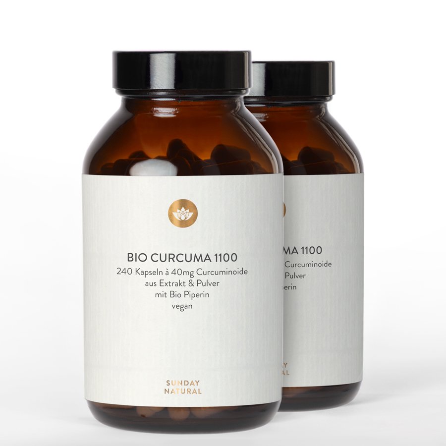 Bio Curcuma hochdosiert 750mg + 40mg Curcuminoide 2x240 Kapseln