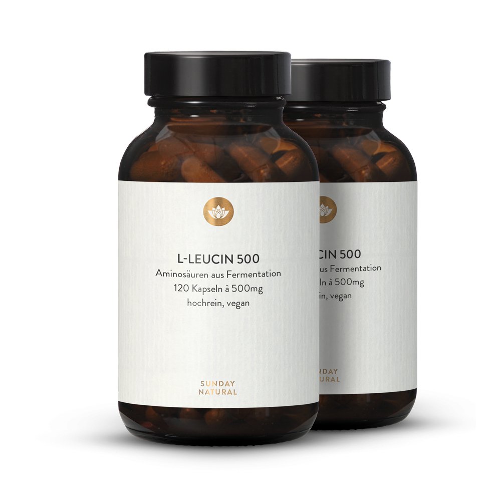 L-Leucin 500mg aus Fermentation hochrein vegan 2x120 Kapseln