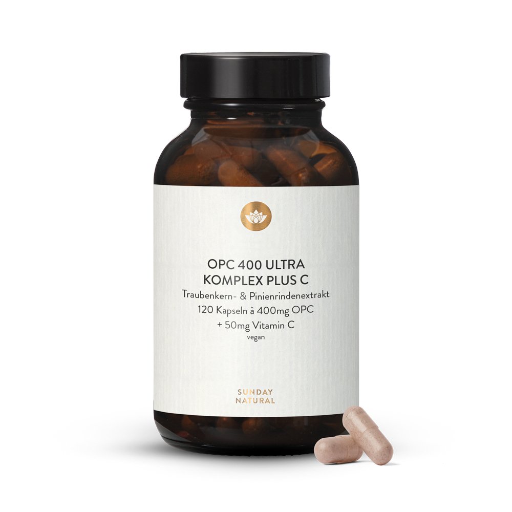 OPC 400 Ultra Traubenkernextrakt + Pinienrinde + Vitamin C | Sunday Natural