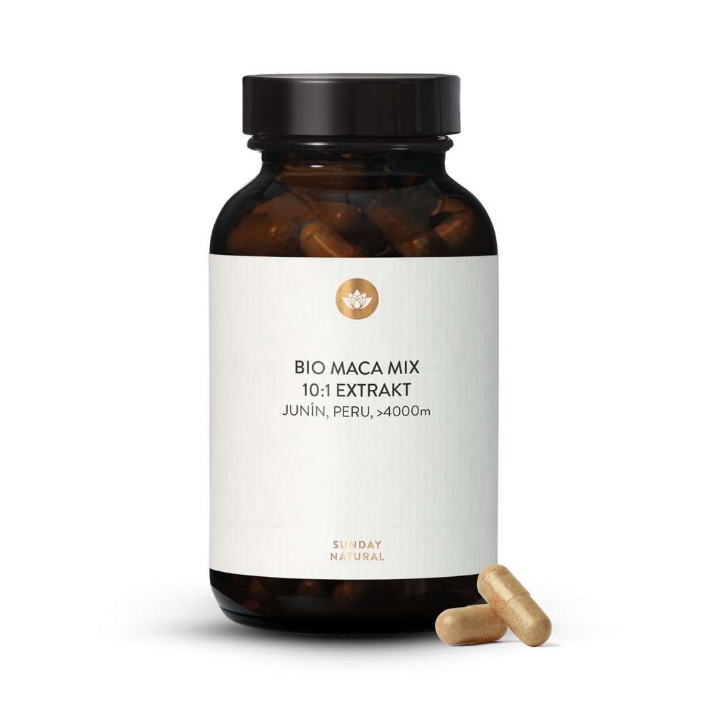 Maca Extrakt 10:1 Mix, 100 Kapseln | Sunday Natural