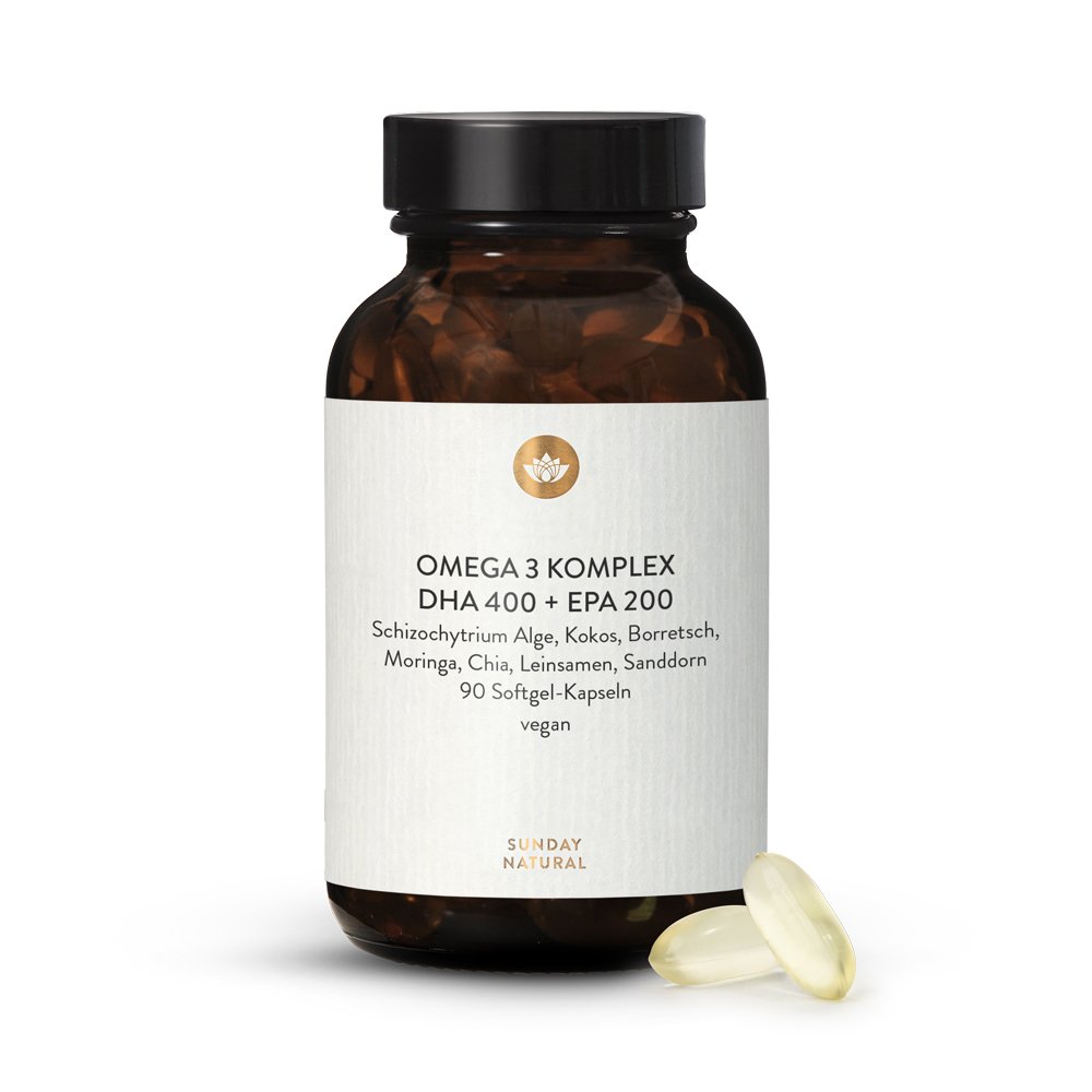 Vegan Omega-3 Capsules. High-Dose Complex of DHA / EPA / ALA