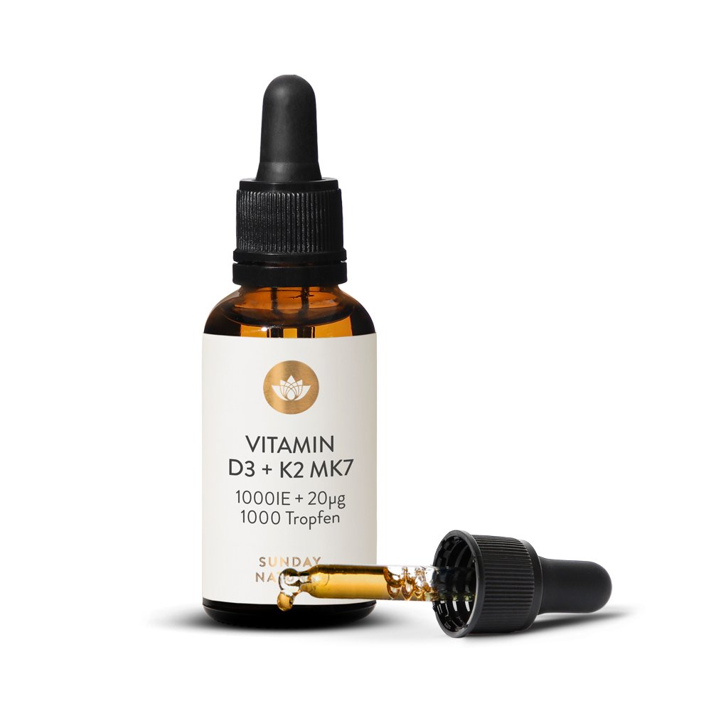 Vitamin D3+K2 MK7 all trans 1000 IE + 20 µg x 1000 Tropfen | Sunday Natural