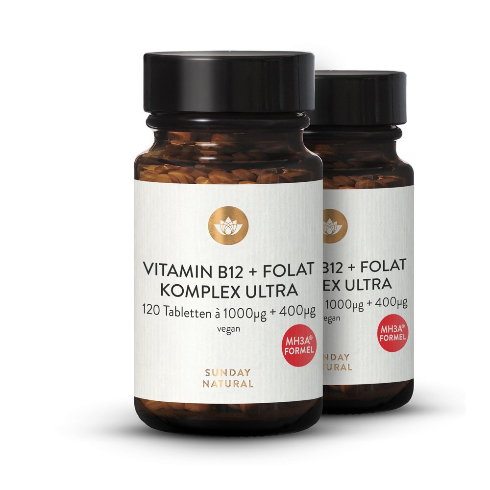 Vitamin B12 MH3A® 1000 + Folsäure Komplex 400 2x120 Tabletten | Sunday ...