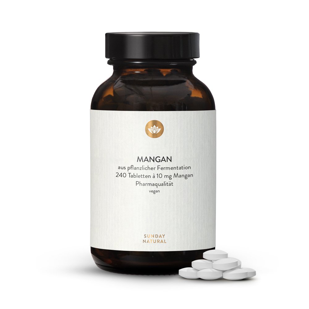 Mangan 10mg als Mangangluconat in Pharmaqualität, 240 Tabletten