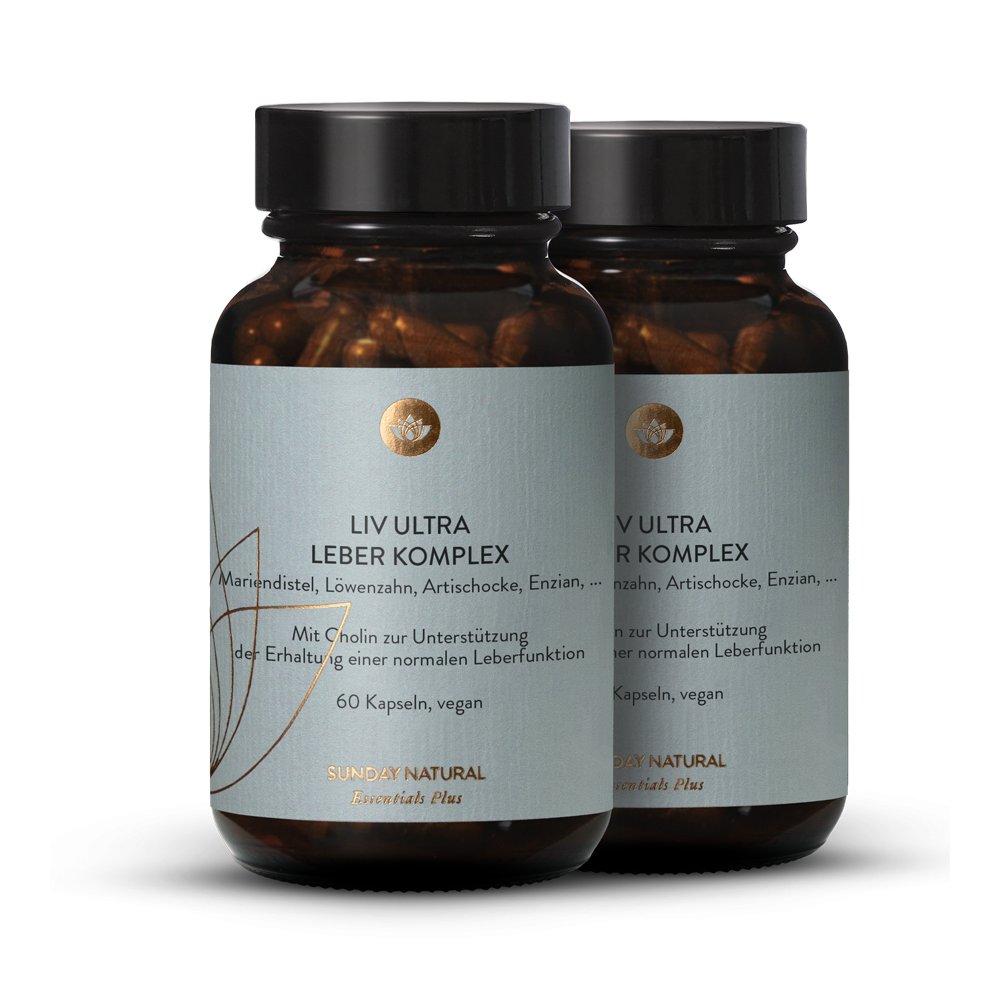 Liv Ultra Liver Complex. Multivitamin. 2x60 Capsules | Sunday Natural