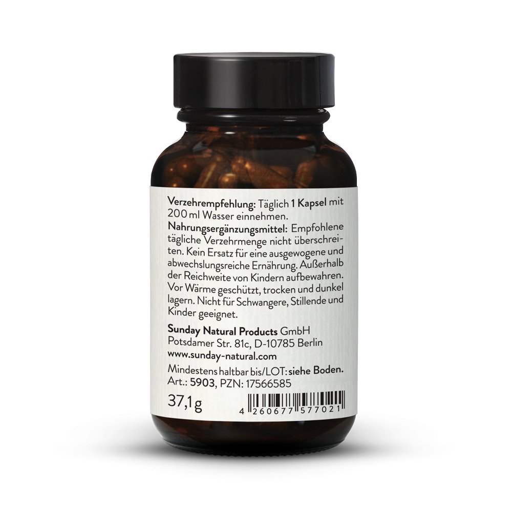 Heidelbeer Extrakt Kapseln 500mg. 25% Anthocyane. 2x60 Kapseln | Sunday ...