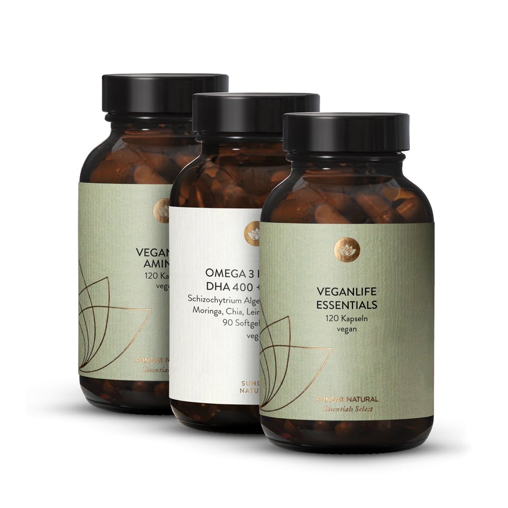 VeganLife Set: Multinutrient + Amino Acids + Omega-3 Complex | Sunday ...