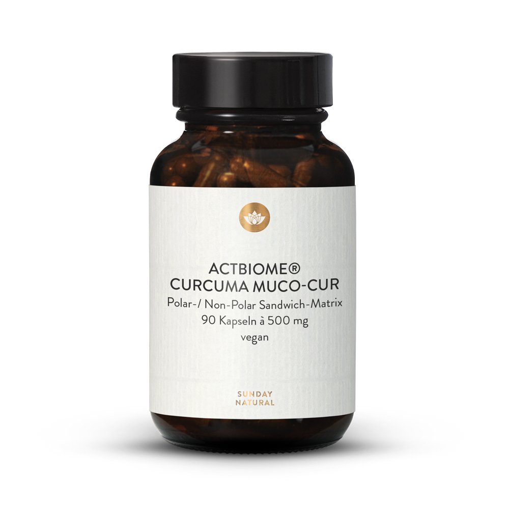 Curcuma Actbiome® MucoCur: Vegan, No Additives 90 Capsules | Sunday Natural