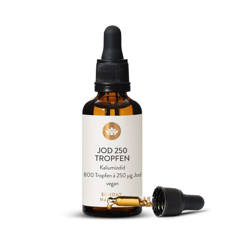 Jod 250µg 800 Tropfen aus Kaliumiodid, hochdosiert, vegan | Sunday Natural