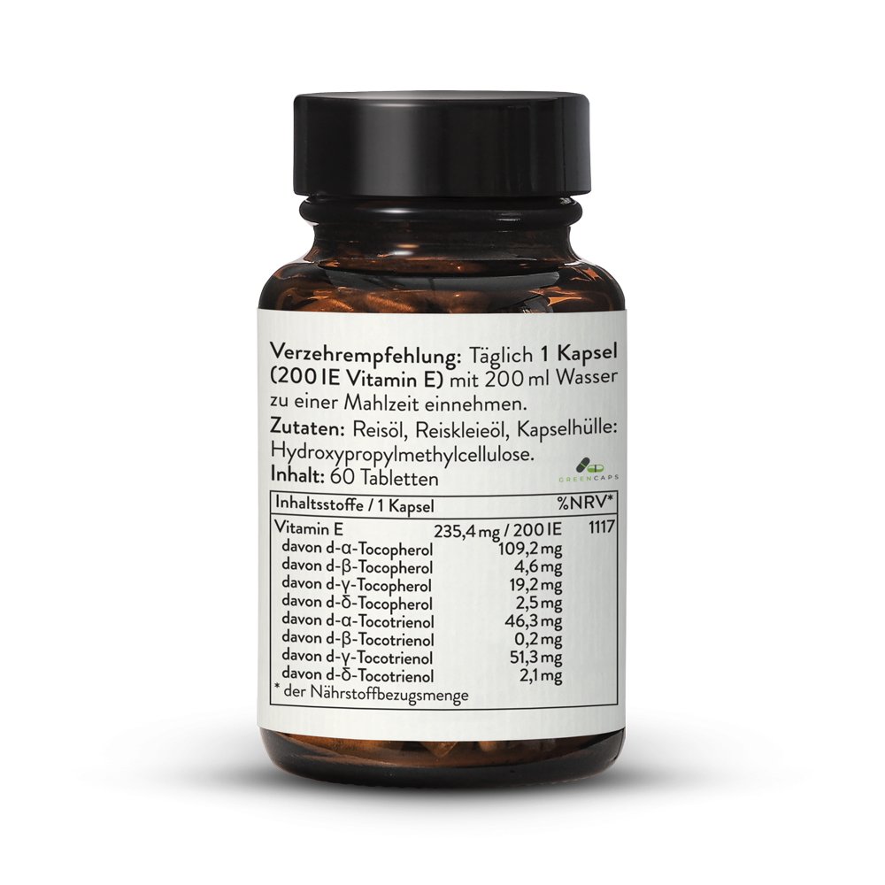 Vitamin E Komplex natürlich. Alle 8 Tocopherole & Tocotrienole