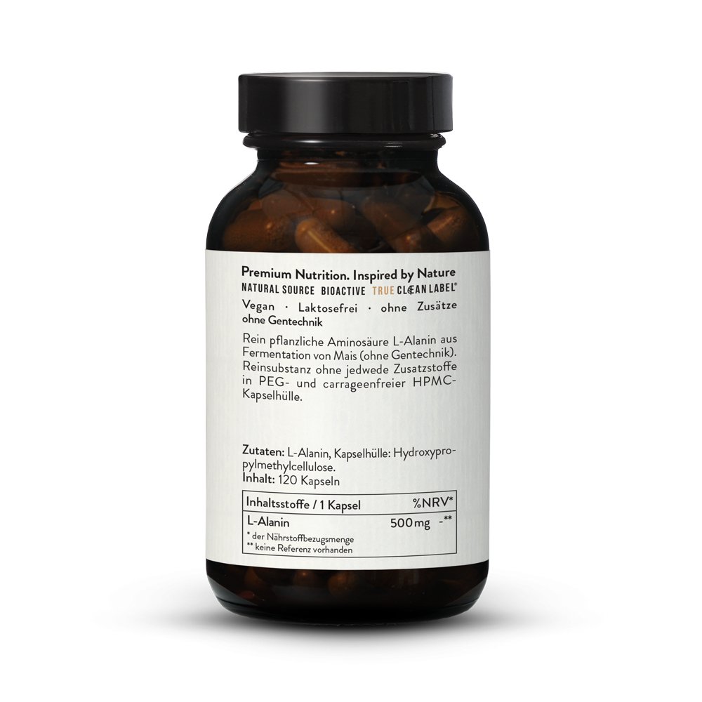 L-Alanin 500mg vegane Aminosäure 120 Kapseln