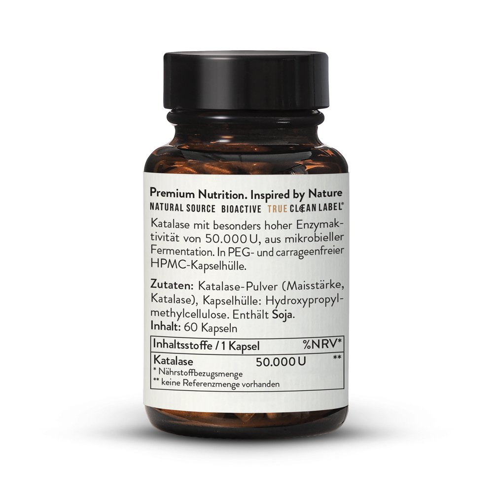 Catalase, 50 000 U d'activité enzymatique, 500 mg. 2 x 60 gélules