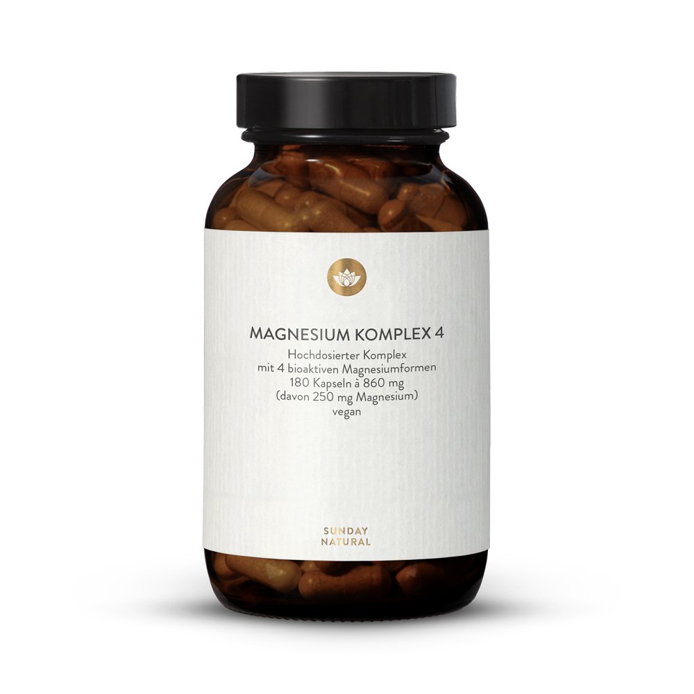 Magnesium Komplex hochdosiert mit vollen 250mg reinem Magnesium, ideal ...