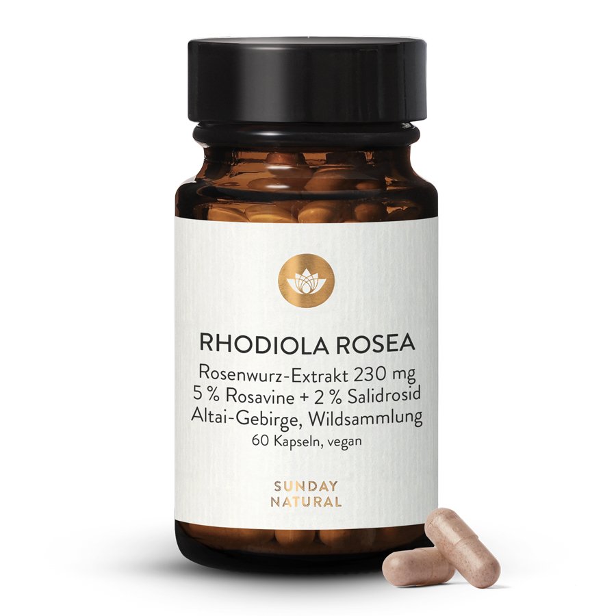 High-Dose Rhodiola rosea Extract 230mg. 60 Capsules | Sunday Natural
