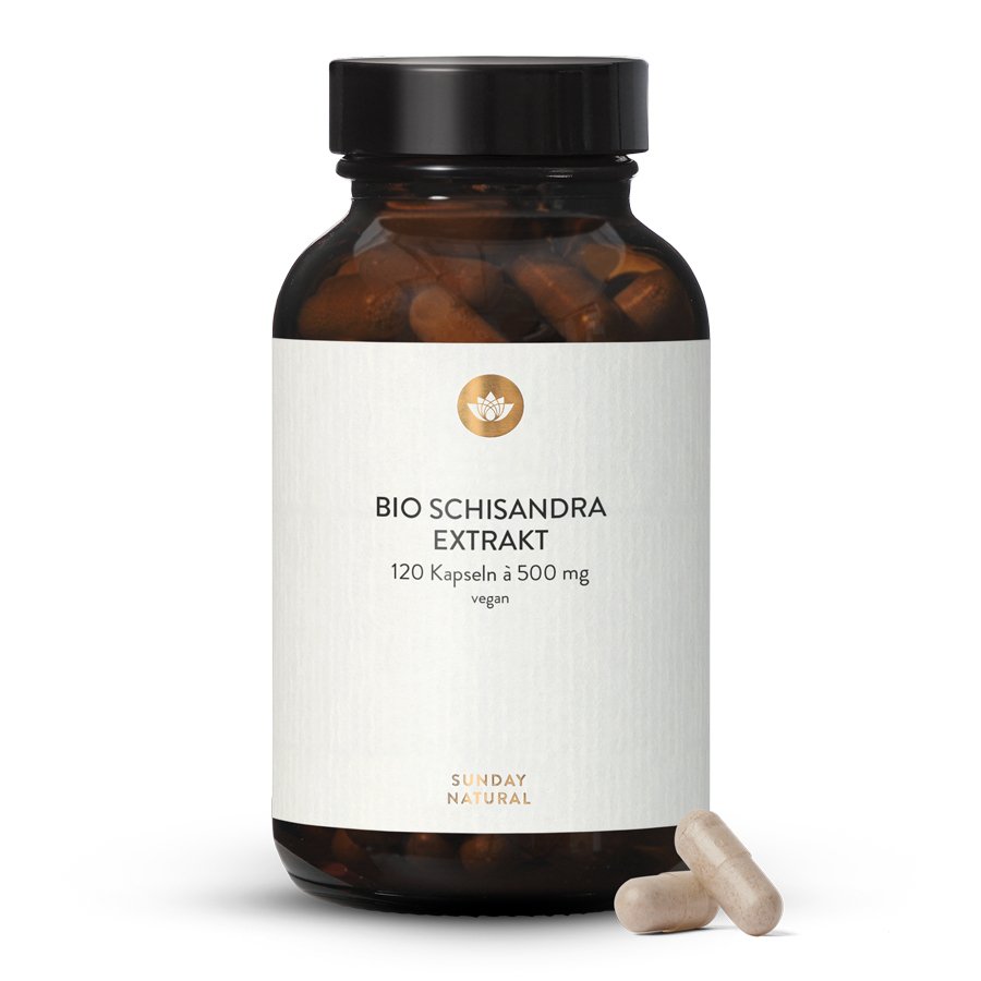Organic Schisandra Extract 500mg. 120 Capsules | Sunday Natural
