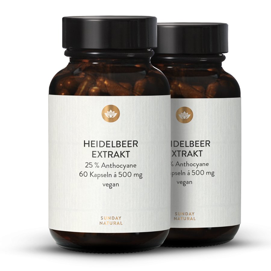 Heidelbeer Extrakt Kapseln 500mg. 25% Anthocyane. 2x60 Kapseln