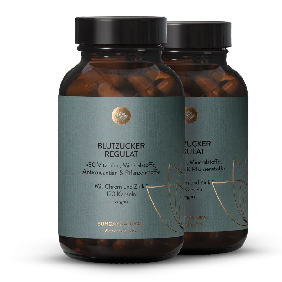 Premium Blood Sugar Regulator with Chromium. Vegan. 2x120 Capsules | Sunday Natural