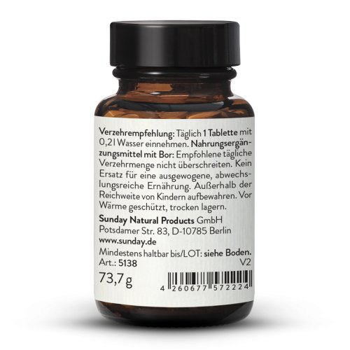 Bor 3mg Natriumborat in Pharmaqualität, 365 Tabletten