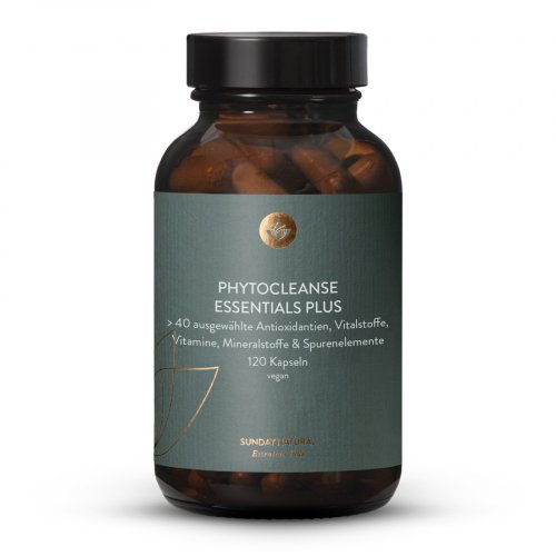 Phytocleanse Premium-Komplex > 40 Vitalstoffe 120 Kapseln | Sunday Natural