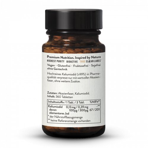 Jod 100µg 360 Tabletten Kaliumiodid, Pharmaqualität, vegan