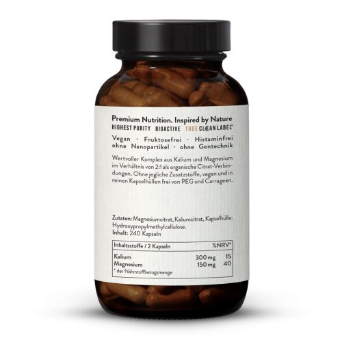 Kalium Magnesium Citrat 2:1 Komplex. 2x240 Kapseln