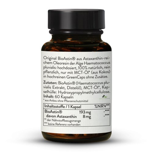 Astaxanthin 8mg BioAstin from Hawaiian Algae. 60 Capsules. Vegan ...