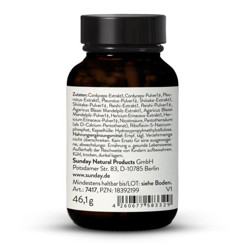 Mito Vitalpilze Komplex + Vitamin B2, B3, B5 für Energie, gegen Müdigkeit