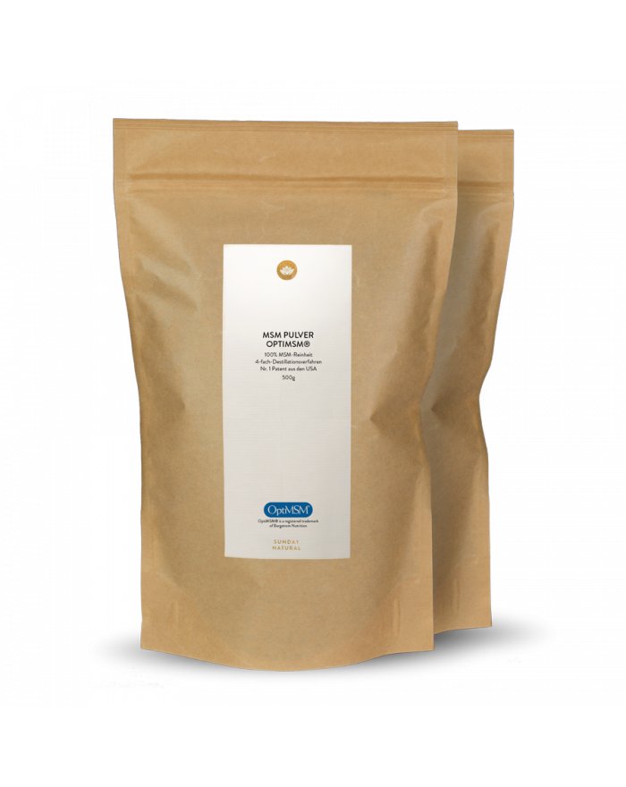 MSM Capsules Powder Tablets with 100% Pure Organic Sulphur | Sunday Natural