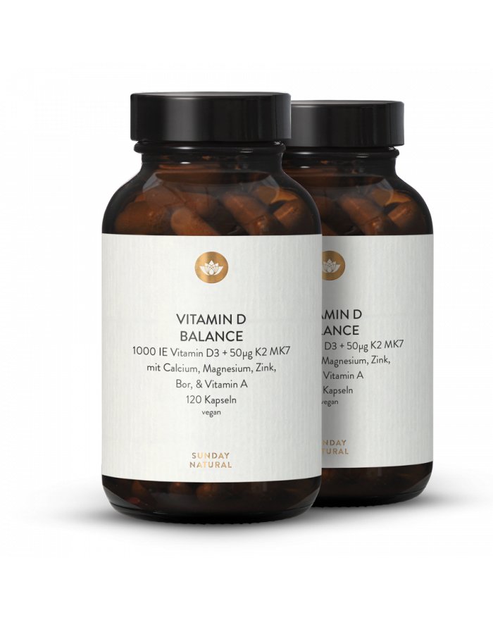 Jetzt Vitamin D+K2 Tropfen + Kapseln von Sunday Natural kaufen ...