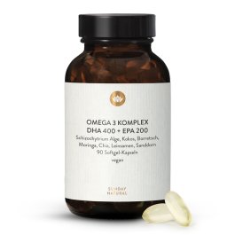 Vegan Omega-3 Capsules. High-Dose Complex of DHA / EPA / ALA